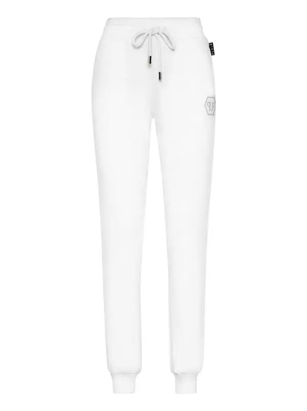 Philipp Plein Crystal Hexagon Track Pants - White