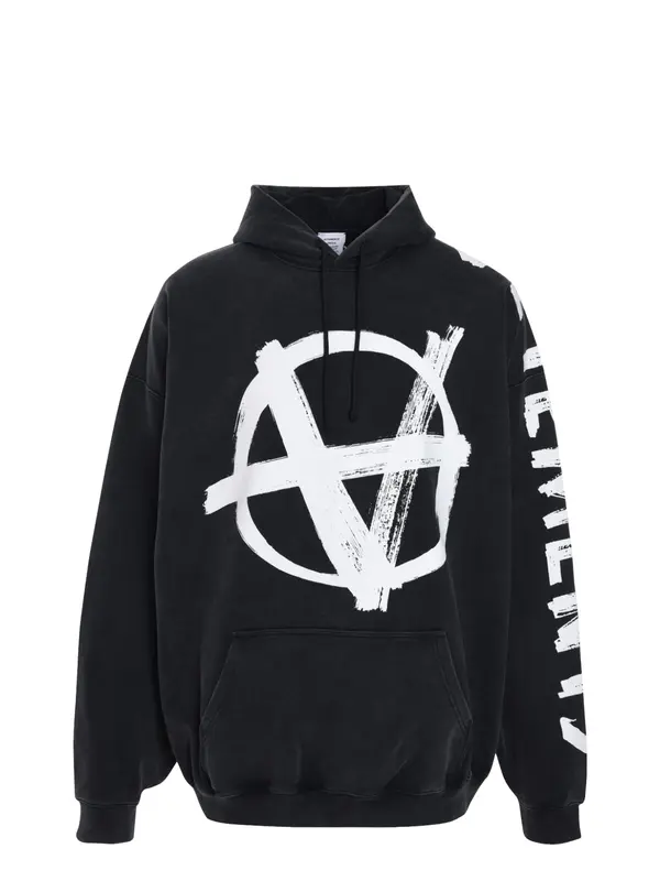 Vetements Double Anarchy Hoodie - Black