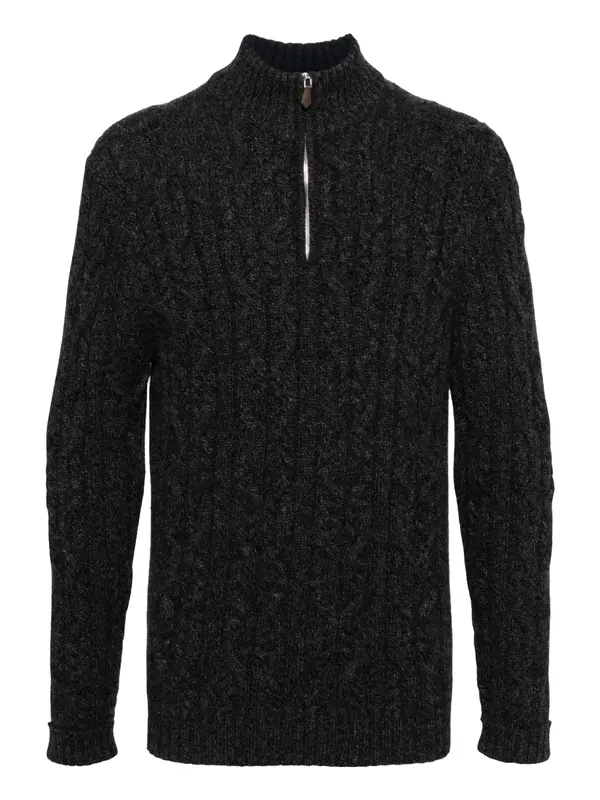 N.peal Albemarle Cable Half Zip Jumper - Grey