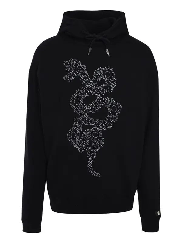 Roberto Cavalli Snake-stitch Hoodie - Black