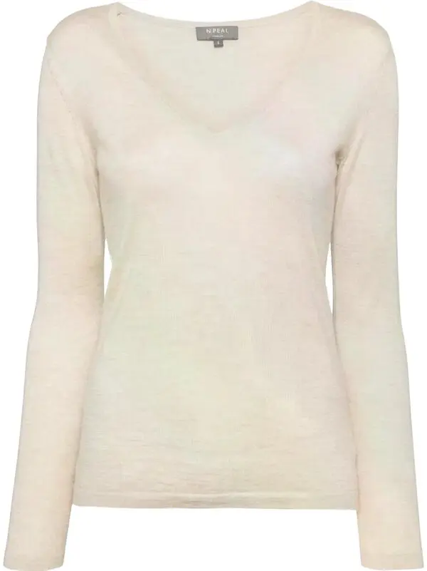 N.peal V-neck Jumper - Neutrals