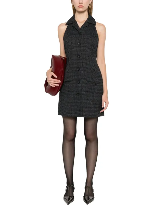 Philosophy Di Lorenzo Serafini Houndstooth Mini Dress - Black