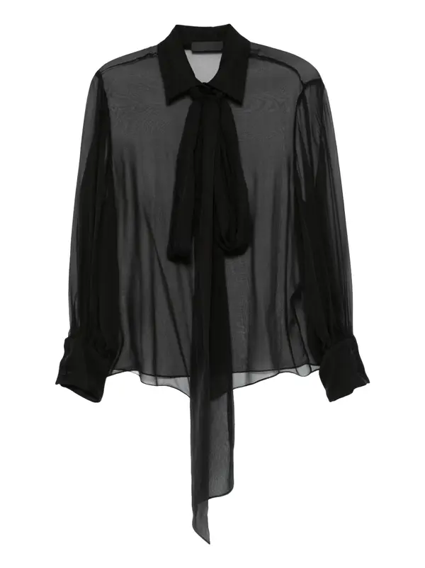 Valentino Garavani Scarf-detail Shirt - Black