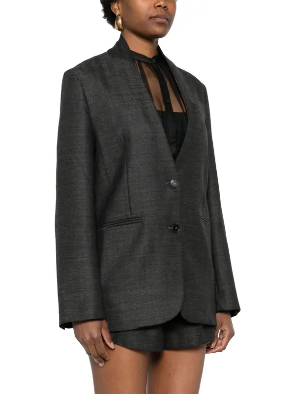 FORTE_FORTE Single-breasted Wool Blazer - Grey