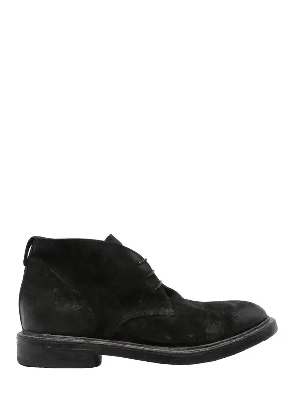 Moma Tuscany Derby Shoes In Suede - Black