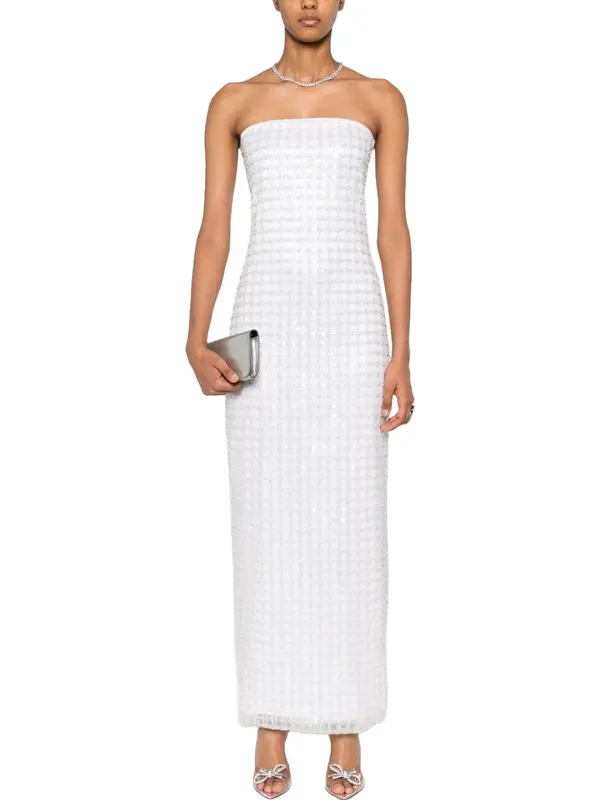 ROTATE BY BIRGER CHRISTENSEN Sequin-embellished Midi Dress - White