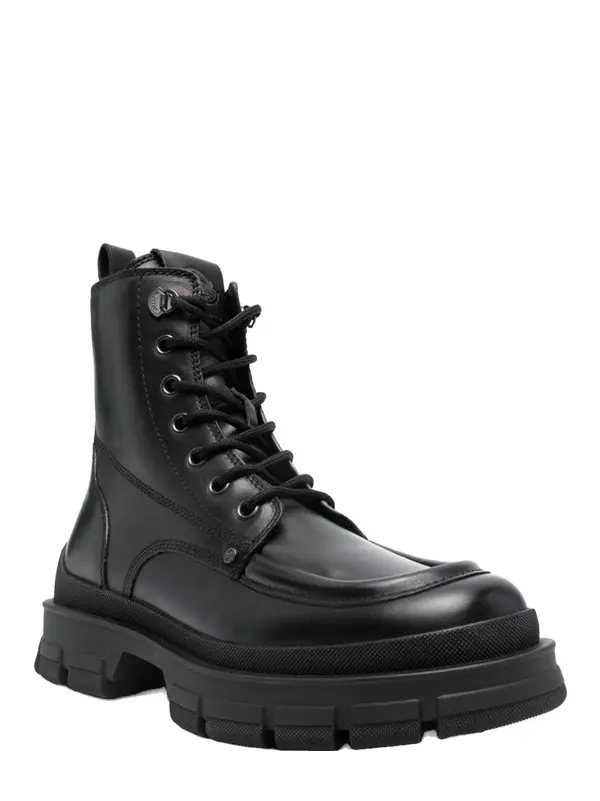Moncler Heavea City Leather Boots - Black