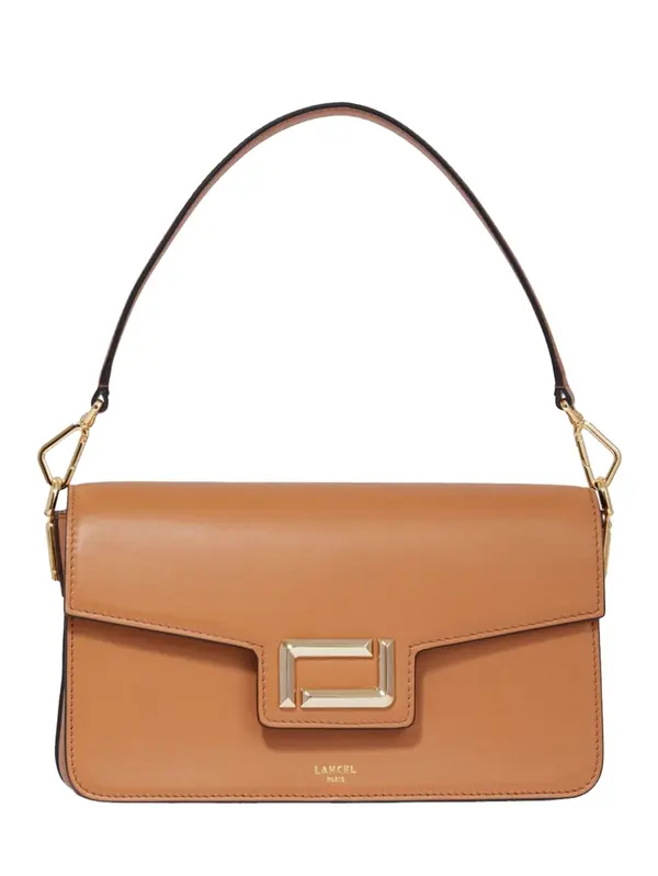 LANCEL Leather Flap Bag - Brown