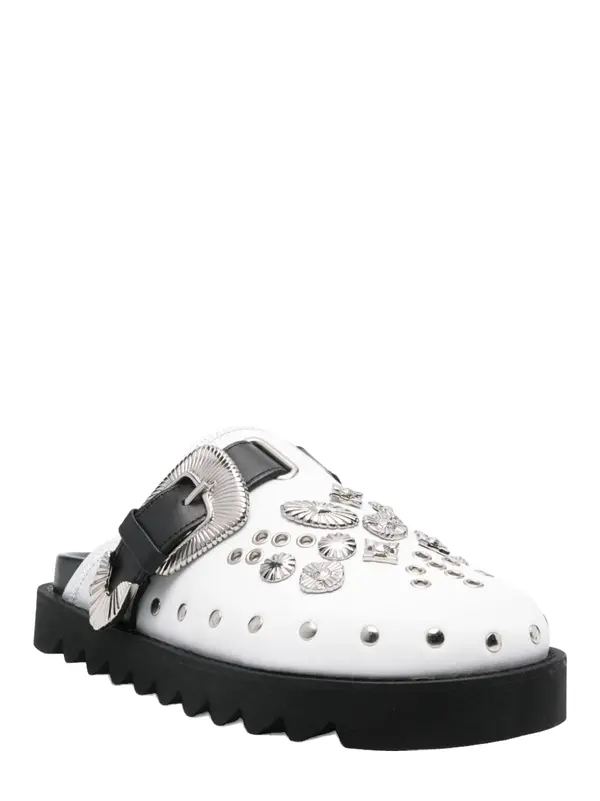 Toga Metal-eyelet Mules - White