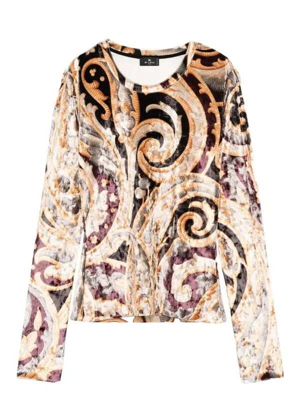 Etro Graphic-print Top - Gold