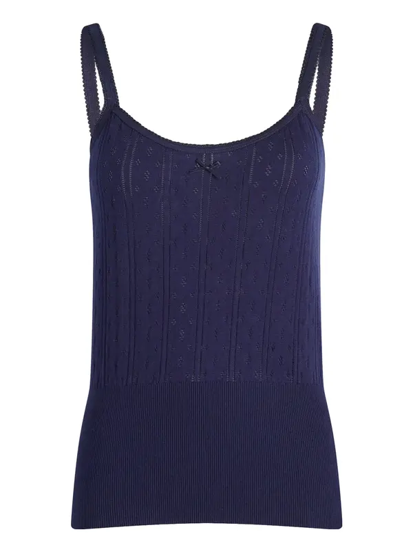 JW Anderson Pointelle Straight Neck Vest - Navy