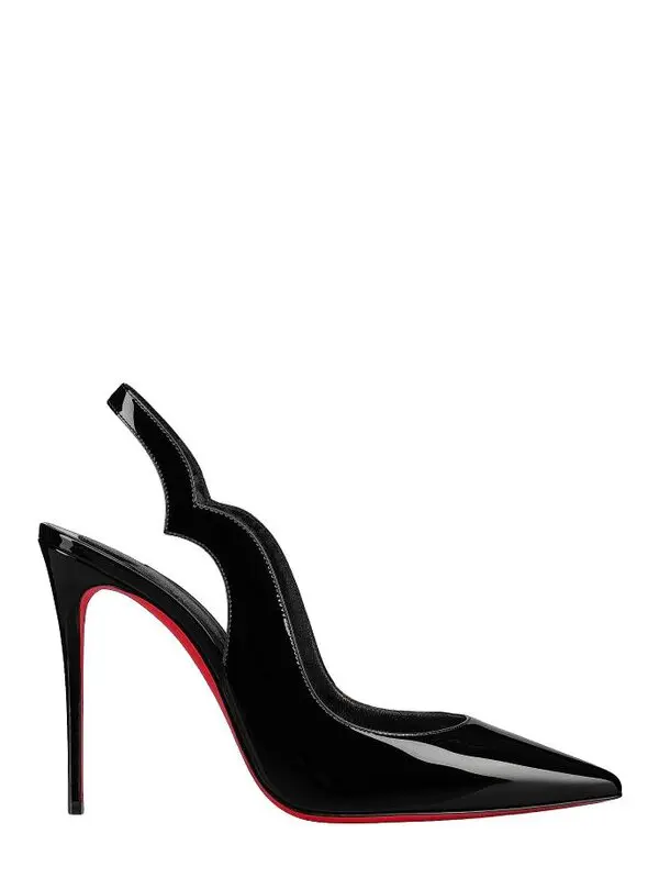 CHRISTIAN LOUBOUTIN Hot Chick Patent Leather 100mm Slingback Pumps - Black