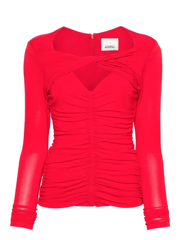 Isabel Marant Vandalia Ruched Blouse - Red