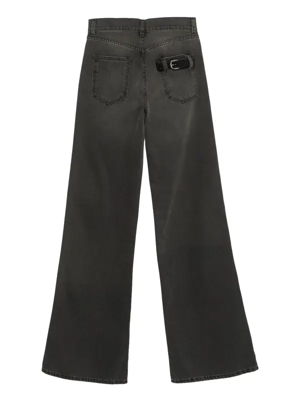 Coperni Decorative Buckle Wide Leg Jeans - Grey