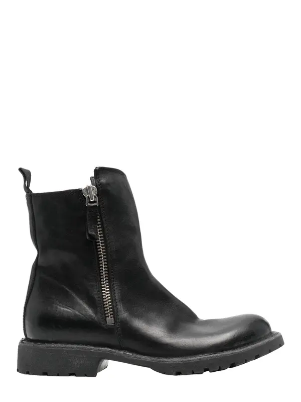 Moma Tronchetto Leather Ankle Boots - Black