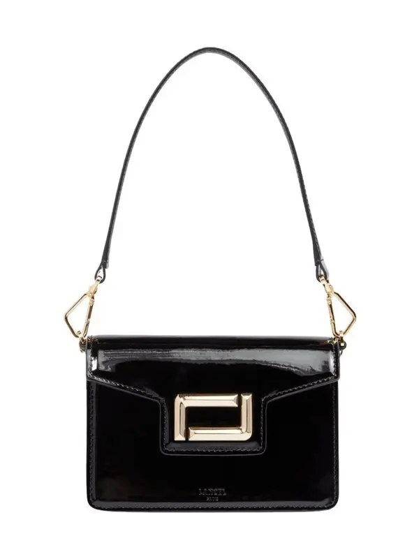 LANCEL Leather Mini Flap Bag - Black