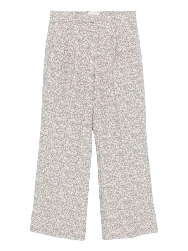 SOULLAND Deni Floral Jacquard Trousers - White