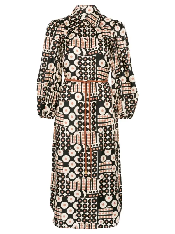 Zimmermann Illustration Midi Dress - Brown