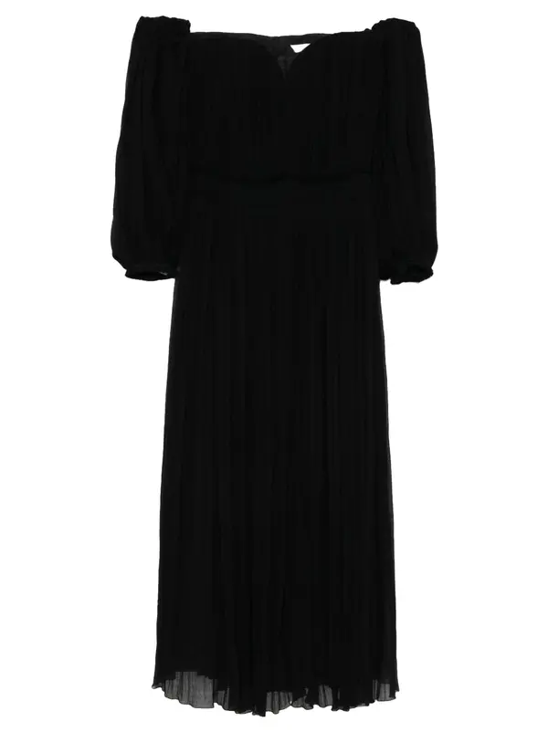 Chloé Pleated Maxi Dress - Black