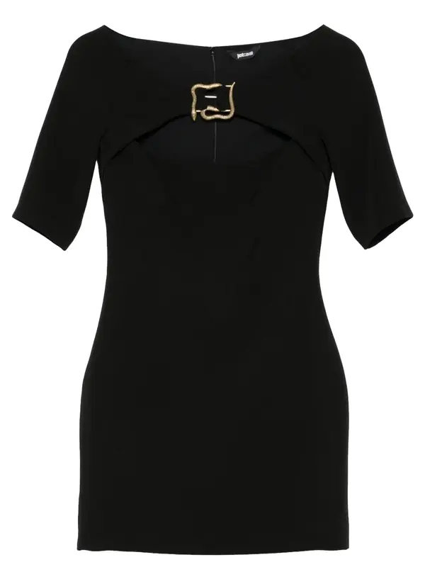 Just Cavalli Snake Detail Mini Dress - Black