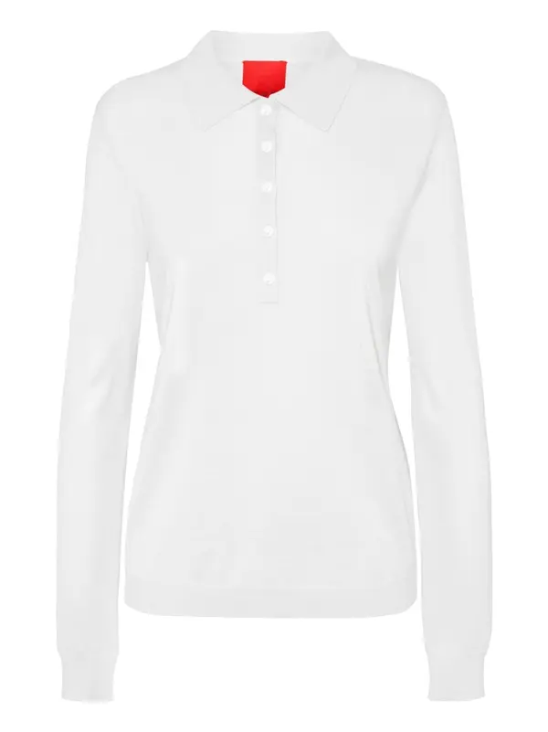 Cashmere In Love Lightweight Cashmere Polo Shirt - White