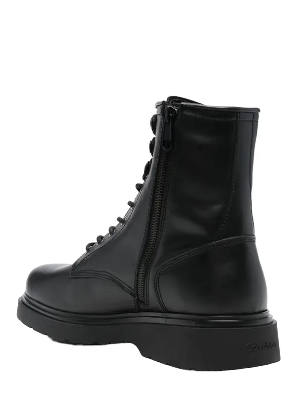Calvin Klein Lace-up Leather Boots - Black