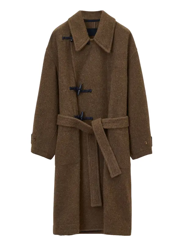 LEMAIRE Belted Felted Duffle Coat - Brown