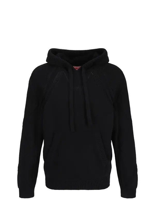 Kenzo Cable-knit Hoodie - Black