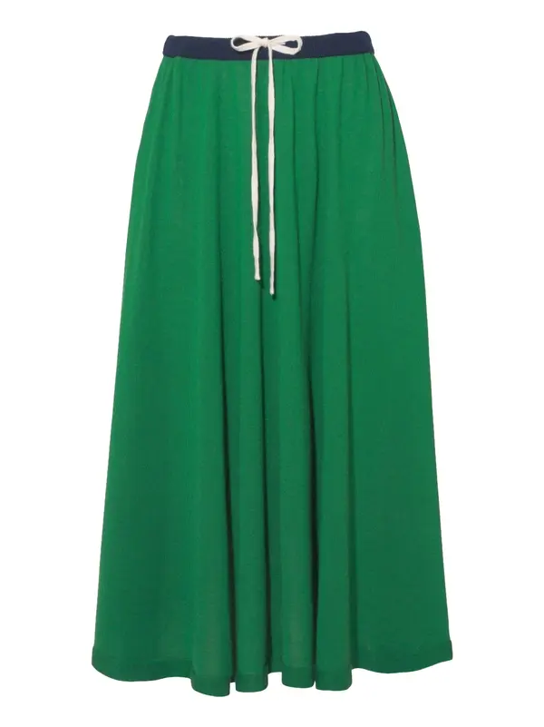 Cashmere In Love Knitted Circle Skirt - Green