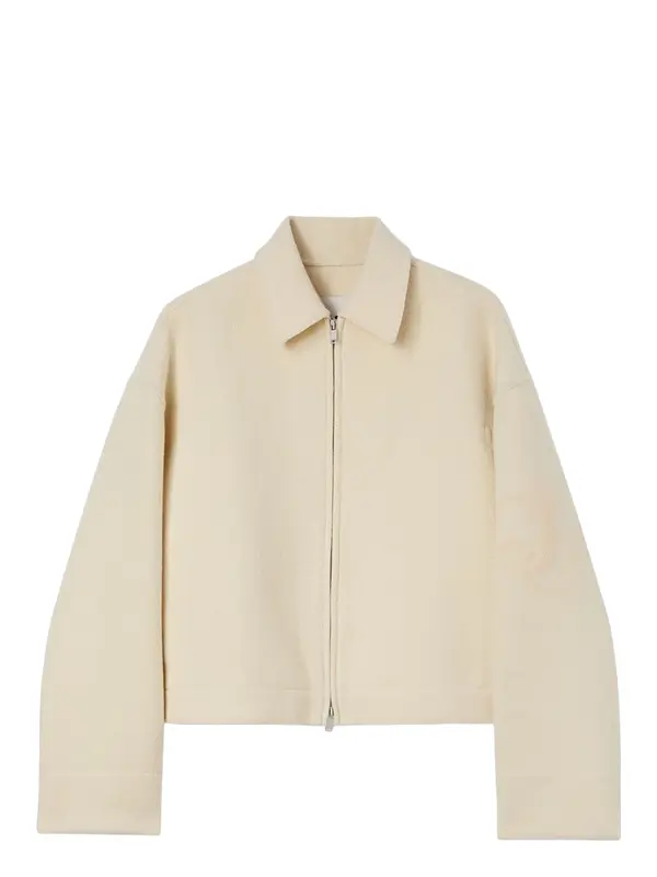 JIL SANDER Logo-embellished Virgin-wool Jacket - Neutrals