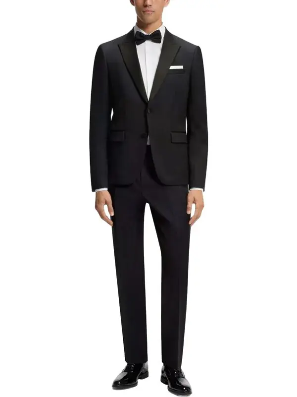 BOSS Slim-fit Tuxedo Jacket In Virgin-wool Serge - Blue