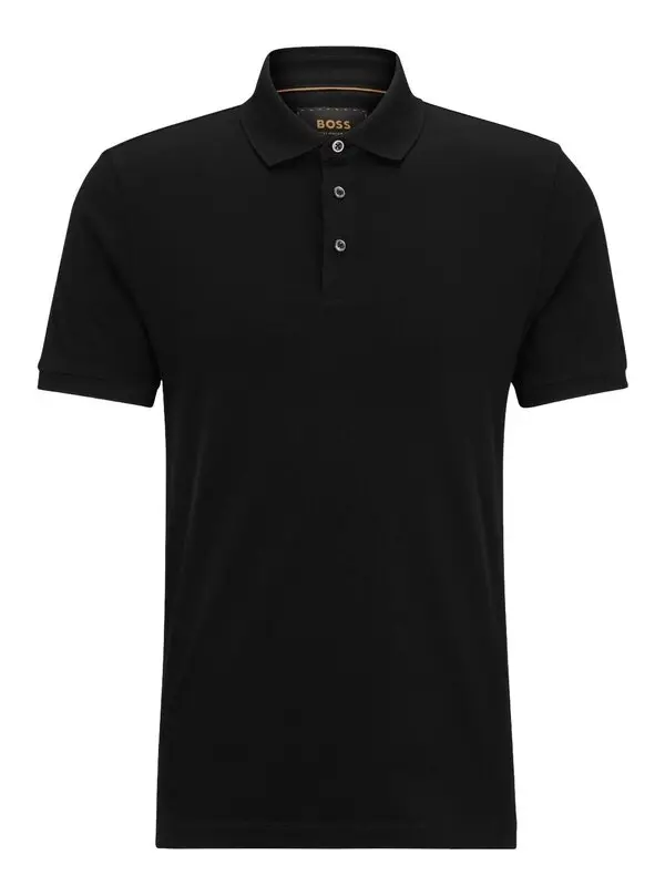 BOSS Short-sleeve Cotton Polo Shirt - Black