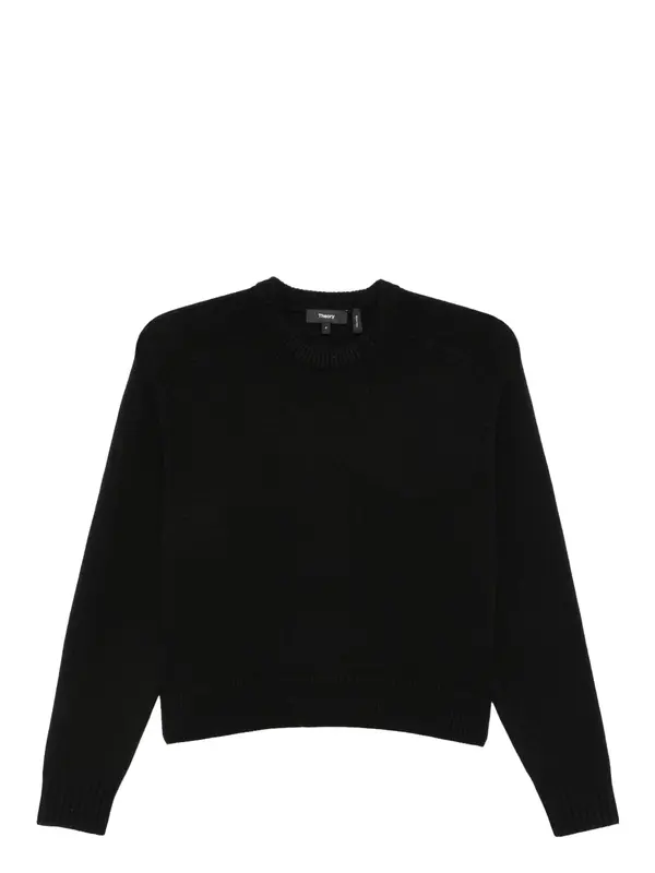 Theory Cropped Cashmere Sweater - Black