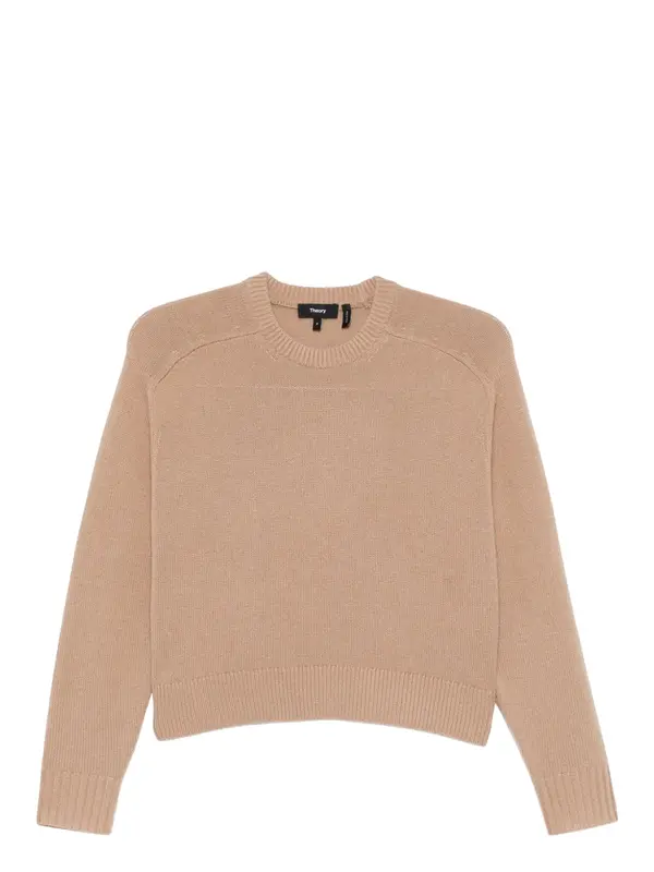 Theory Cropped Cashmere Sweater - Brown