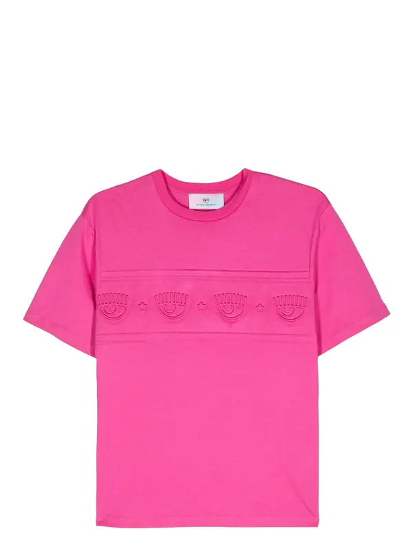 CHIARA FERRAGNI Eyelike Embossed T-shirt - Pink