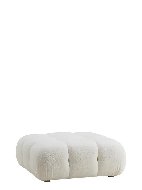 TOV FURNITURE Calliope Faux Shearling Modular Ottoman - Cream