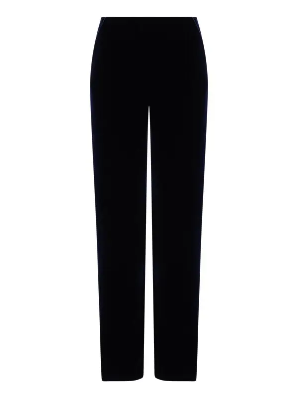 Giorgio Armani Straight-cut Velvet Trousers - Blue
