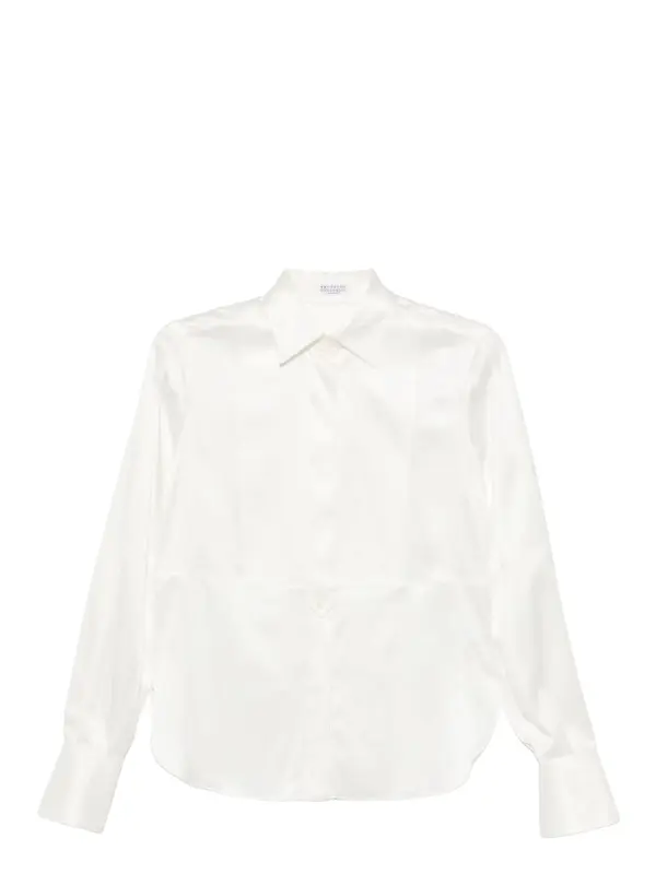 Brunello Cucinelli Satin Shirt - Neutrals