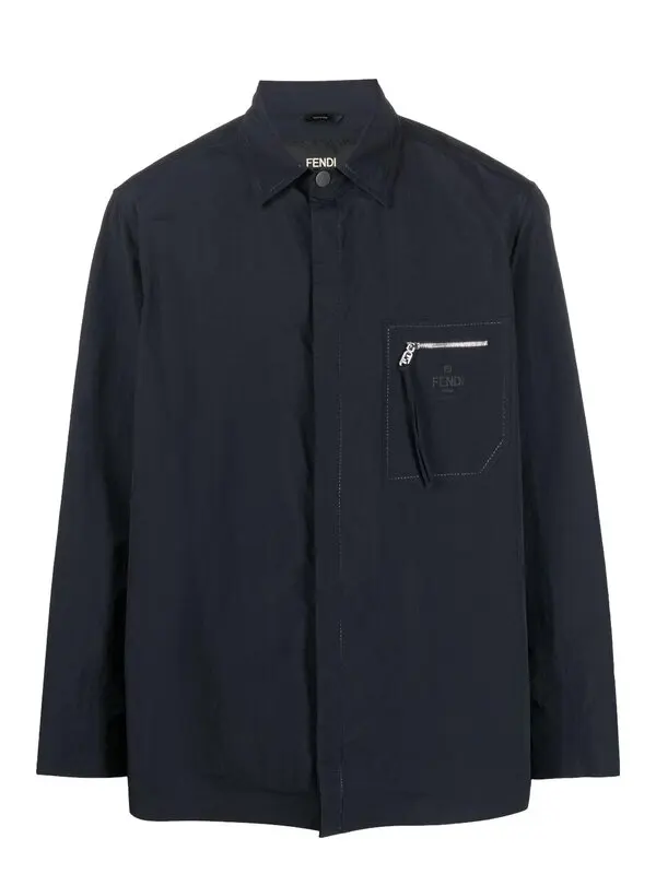 Fendi Zip-pocket Shirt Jacket - Blue