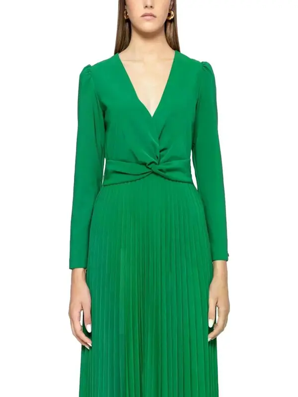 NISSA Pleated Midi Dress - Green