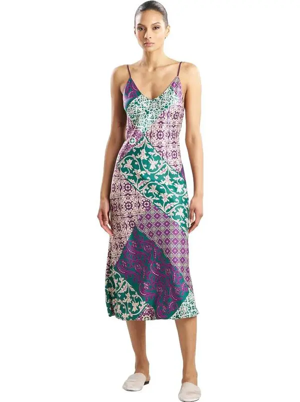 Natori Tapestry Slip Dress - Purple