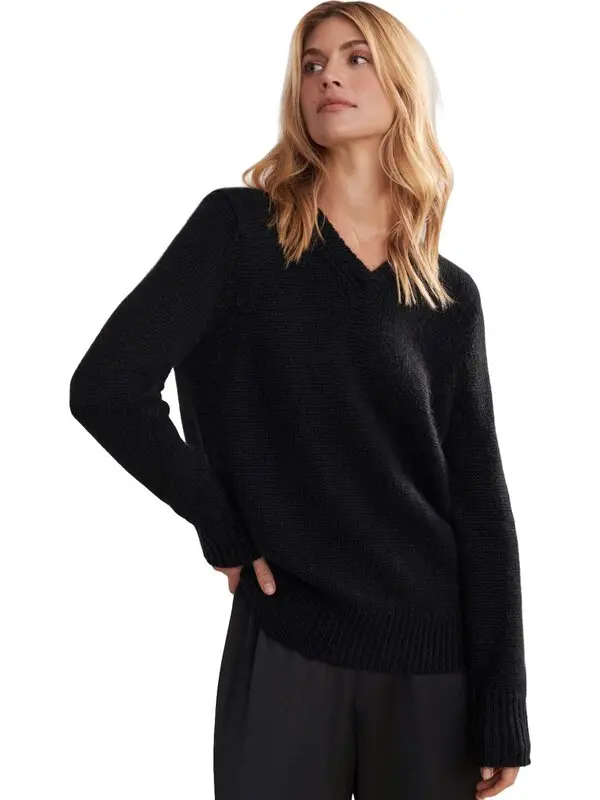 Jenni Kayne Cashmere Kate V-neck - Black