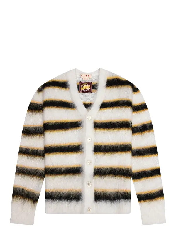 Marni Mohair And Wool Blend Cardigan - White