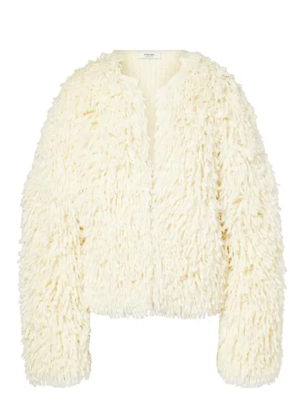 FFORME Forme Van Fringed Wool-blend Jacket - White