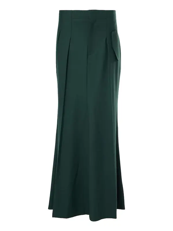 Victoria Beckham Asymmetric Maxi Skirt - Green