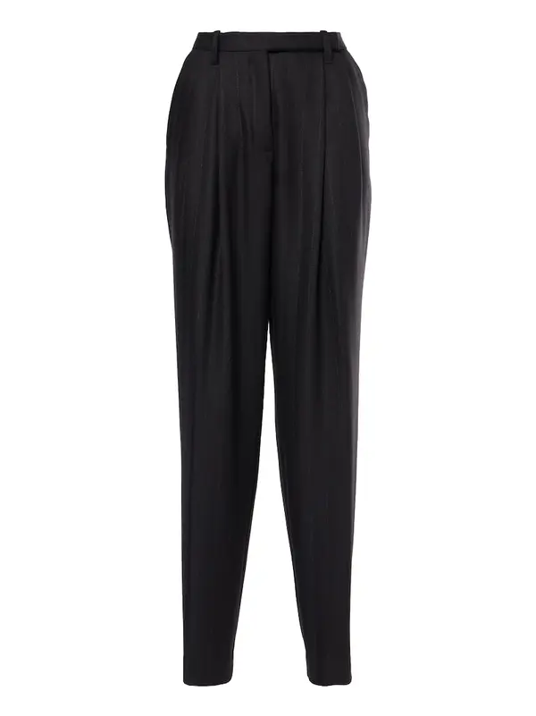 Dorothee Schumacher Pinstripe Wool Trousers - Black