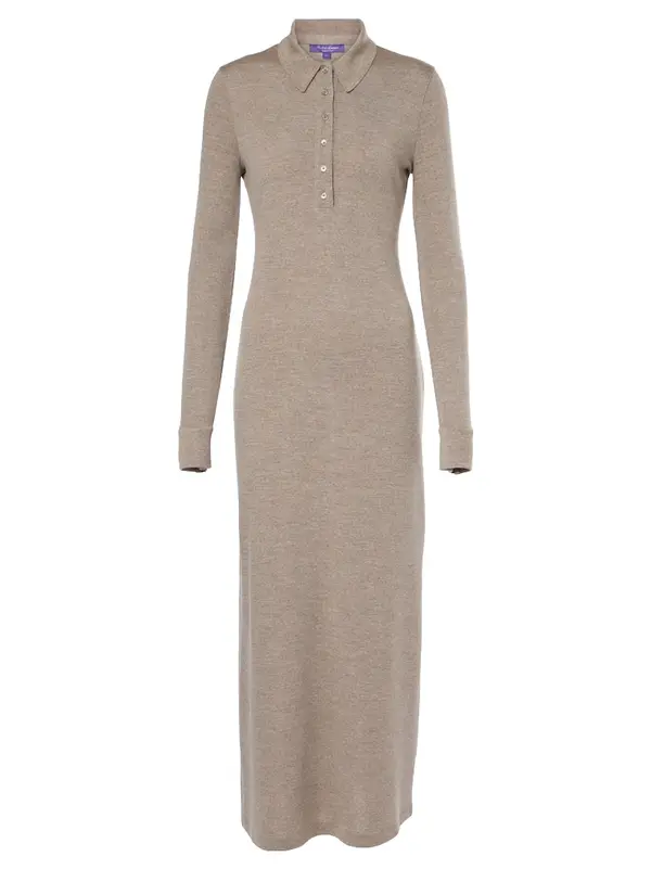 Ralph Lauren Wool Jersey Polo Dress - Grey