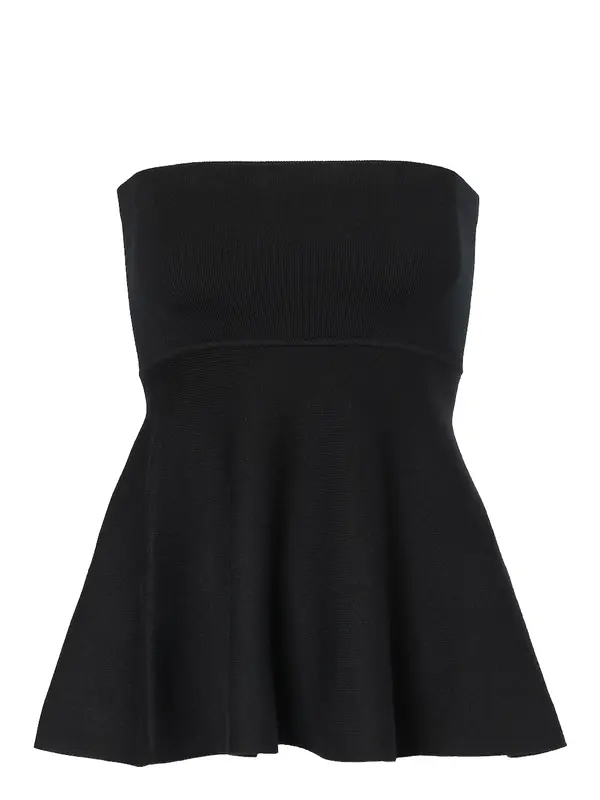 THE FRANKIE SHOP Agathe Peplum Top - Black