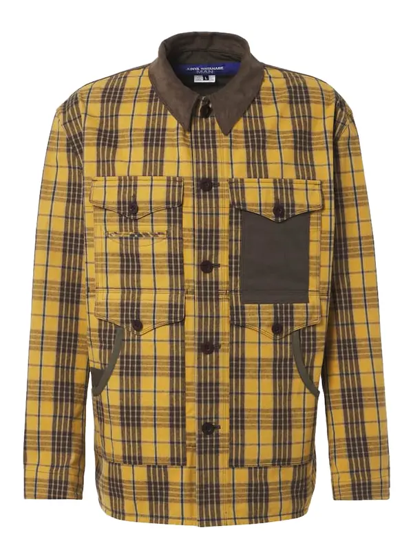 Junya Watanabe Checked Cotton Flannel Jacket - Yellow