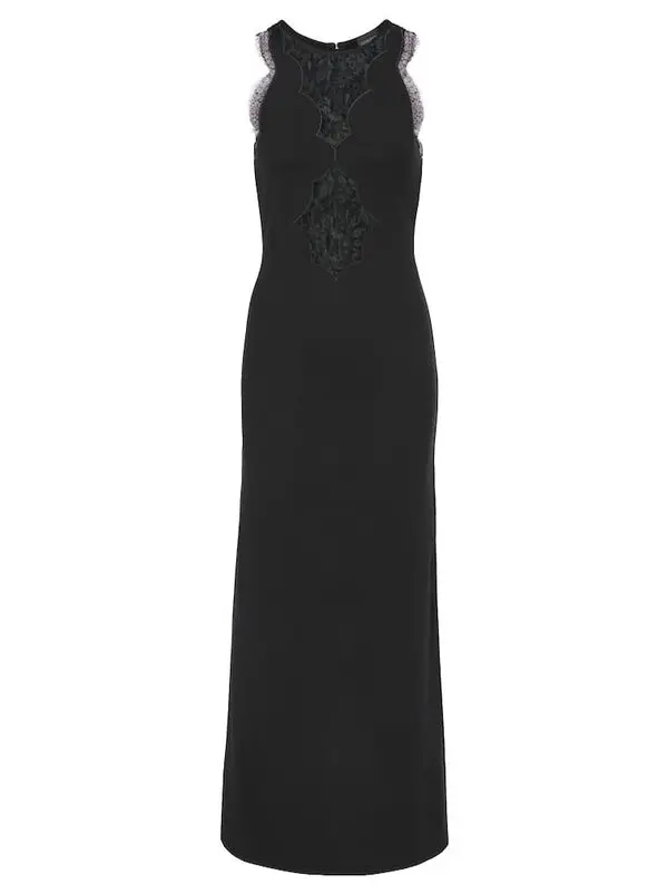 Giambattista Valli Lace-trimmed Midi Dress - Black